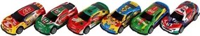 TEDDIES Auto závodní 6 ks / Zpětné natažení / 7 cm / Kov, plast / 3+