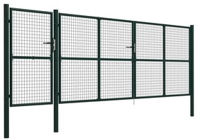 vidaXL Marketos Zahradní brána ocelová 500 x 150 cm zelená