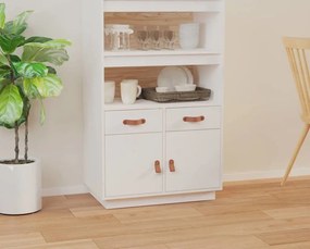 vidaXL Skříň highboard 67 x 40 x 108,5 cm masivní borové dřevo [820158] Barva: Bílá