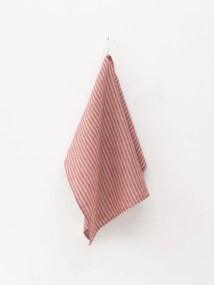 Lněná utěrka na nádobí Red Natural Stripes