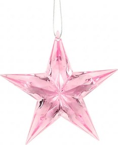 Vánoční ozdoba DIAMOND STAR 9 cm, růžová