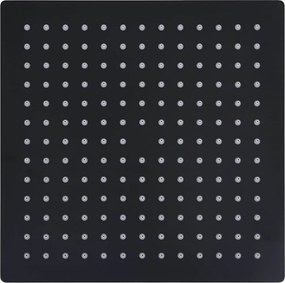 Dešťová sprchová hlavice nerezová ocel 30x30 cm čtvercová černá 147697