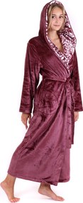 Župan s kapucí Flora mauve wine 39  56 4853 - L