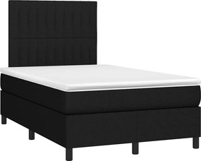 Box spring postel s matrací a LED černá 120 x 200 cm textil 3135023