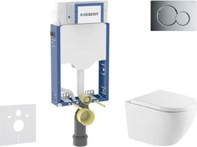 Geberit Kombifix - Set předstěnové instalace, klozetu Oudee a sedátka softclose, tlačítko Sigma01, lesklý chrom SANI15CA1144