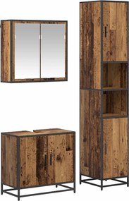 Sada koupelnového nábytku 3 ks Staré dřevo 65 x 33 x 60 cm 3402515