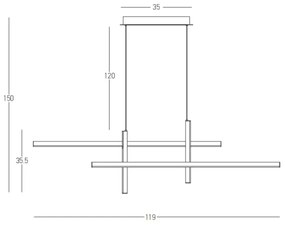 Zambelis 22023 - LED Stmívatelný lustr na lanku LED/41W/230V černá