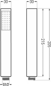 Mexen příslušenství - R-77 Ruční sprcha, 1-funkční, černá, 79577-70