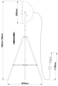 Globo 58286 - Stojací lampa XIRENA 1xE27/60W/230V