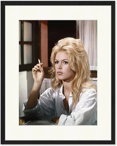 Ručně vyrobená zarámovaná fotografie Brigitte Bardot