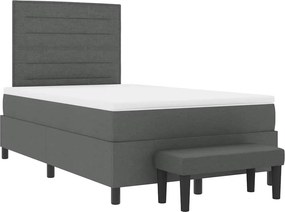 Postel s boxspringem s polštářem Tmavě šedá 120 x 200 cm textil 3343982