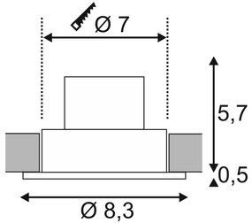 SLV 114440 Patta-F, zápuštěná bodovka IP 65, 12W LED 3000K, černá, prům.8,3cm
