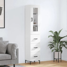 vidaXL Skříň highboard 34,5 x 34 x 180 cm kompozitní dřevo [3199239] Barva: bílá s vysokým leskem