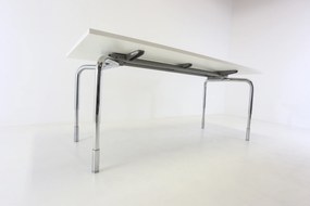 SET: Stůl, Pfalz M., 180x80, bílá/chrom + kontejner