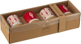 Dárková sada 4 kávových šálků s bambusovými podšálky Nutcrackers – 100ml
