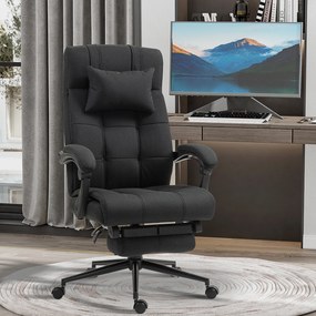 Ergonomická kancelářská židle Vinsetto s nastavitelným opěradlem, hlavovou opěrkou, opěrkami na ruce a výškově nastavitelná otočná židle s podnožkou …