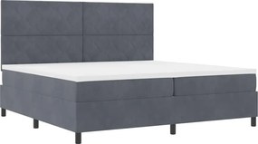 Postel s boxspringem s čelo Tmavě šedá 200 x 200 cm samet 3339921