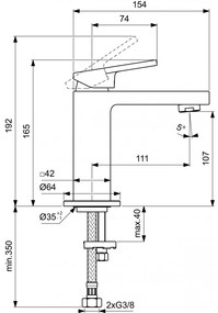 Ideal Standard Extra - Umyvadlová baterie bez odtokové garnitury, kartáčovaná zlatá BD501A2