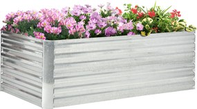 Vyvýšený zahradní záhon Outsunny z oceli, sadbovací záhon, květinová krabice, stohovatelný, rostlinný box 180x90x60cm pro zahradu, balkon, terasu, zel