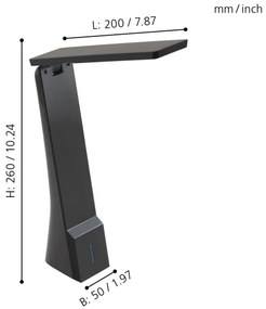 Eglo 97045 - LED Stmívatelná stolní lampa LA SECA 1xLED/1,8W/230V černá