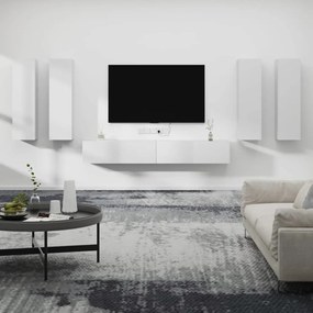 vidaXL 6dílný set TV skříněk kompozitní dřevo [3114354] Barva: Bílá