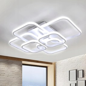 lampa sufitowa wisząca zyrandol led kwadrat nowoczesny 72w 6500k do salonu