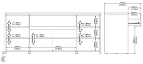 Tvilum Komoda Nerea 316 jackson hickory/bílý lesk