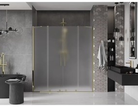 Mexen Velar Duo, posuvné sprchové dveře do otvoru 170 cm, 8mm sklo námraza, zlatá lesklá, 871-170-000-32-50