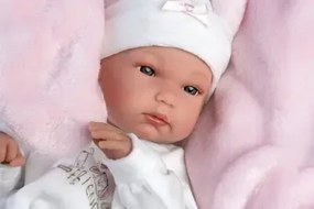Llorens 63598 NEW BORN HOLČIČKA - realistická panenka miminko s celovi