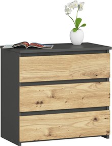 Komoda CL3 60 cm grafitově šedá/dub artisan