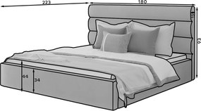 Eltap Čalouněná postel Caramel Materiál a barva potahu: Kronos 19 - tmavě zelená, Rozměry (cm): 160x200