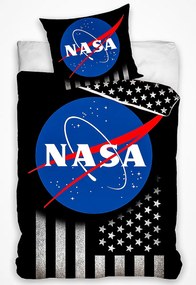 Povlečení NASA SILVER STARS, modro-černá, bavlna hladká, 140x200cm + 70x90cm