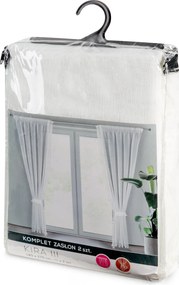 ZÁCLONA NA PÁSCE KIRA3, SADA 2KS 140X270 CM BÍLÁ