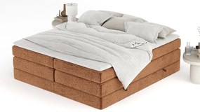 Oranžová boxspring postel s úložným prostorem/bez čela 160x200 cm Juniper – Maison de Rêve