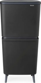 Tmavě šedý plastový odpadkový koš 25+10+10 l na tříděný odpad SortUp Recycle Hi – Brabantia