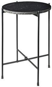 Homestyling Odkládací stolek mramorový černý 35x46 cm