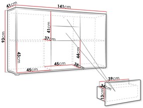 Velká kombinovaná komoda FILA - bílá