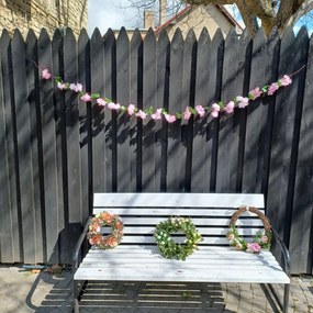 3D jarní dekorace girlanda květinová, 220 × 15 cm, růžová, Sakura