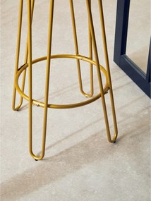 Barová stolička z jilmového dřeva ve zlaté barvě/v přírodní barvě (výška sedáku 75 cm) District – Premier Housewares