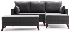 Atelier del Sofa Rohová sedací souprava Bella Mini Corner Sofa Right - Anthracite, Antracitová