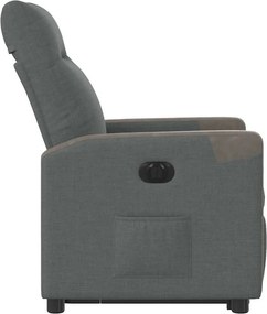 Elektrické zvedací polohovací křeslo tmavě šedé textil 3324101