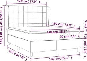 Box spring postel s matrací růžová 140x190 cm samet 3129212