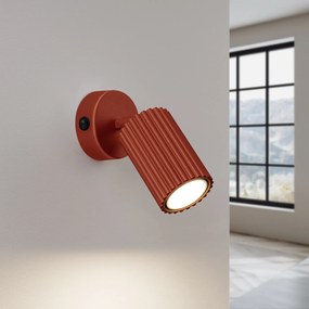 Sollux Lighting Nástěnné svítidlo KARBON červený okr s vypínačem
