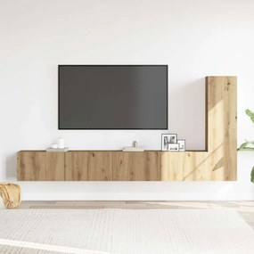 Sada 3 kusů nástěnné TV skříňka dub artisan kompozitní dřevo 3329198