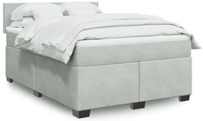 Box spring postel s matrací světle šedá 140x190 cm samet 3286300