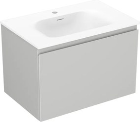 Mexen Orio, koupelnová skříňka 70 cm s umyvadlem Vela, 1 zásuvka, šedá matná/bílá matná, 91A10-07047-1-BF62-W23M01