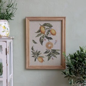Chic Antique Obraz v dřevěném rámu Lemons, multi barva, dřevo