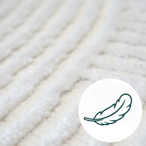 Angel Carpet, Kusový koberec Zafiro 25 Cream, 80x150, bílá, kancelář