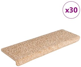 Schodové rohože 30 ks 65 x 21 x 4 cm zlaté obdélníkové okraje 3365834