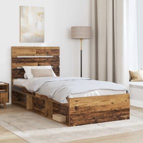 Rám postele Staré dřevo 100 x 200 cm Masivní borové dřevo 3411782